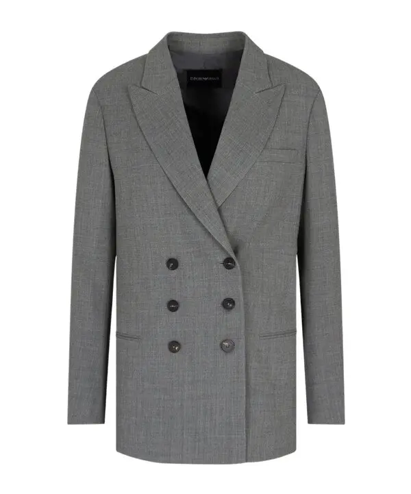 Emporio Armani Long-sleeved Suit Jacket - Gray