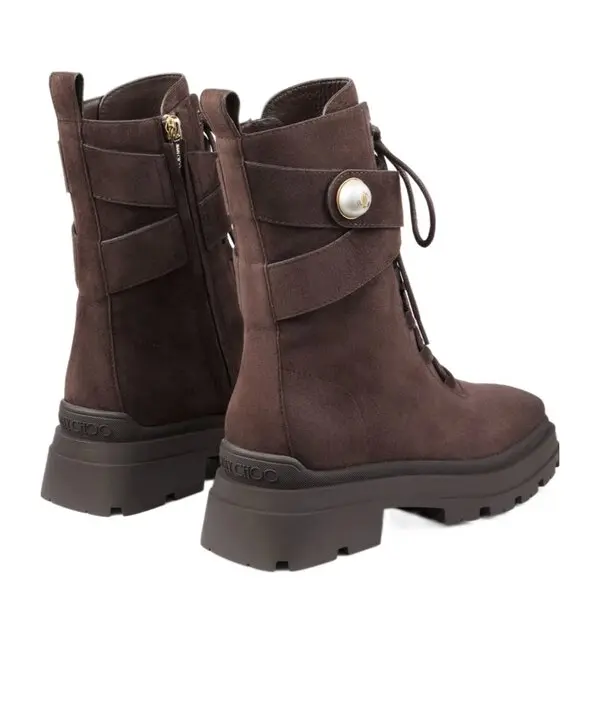 JIMMY CHOO Noemi 45 Logo Plaque Combat Boots