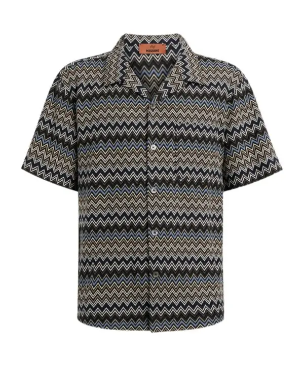 Missoni Zigzag Bowling-cut Knitted Shirt