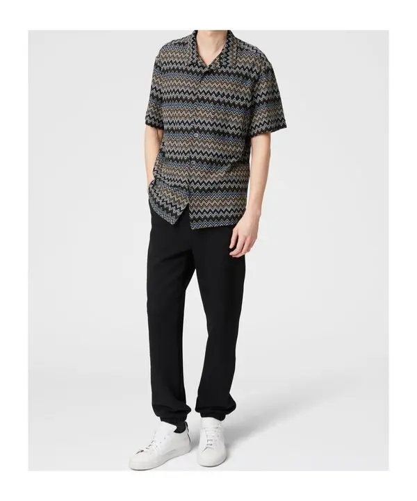 Missoni Zigzag Bowling-cut Knitted Shirt