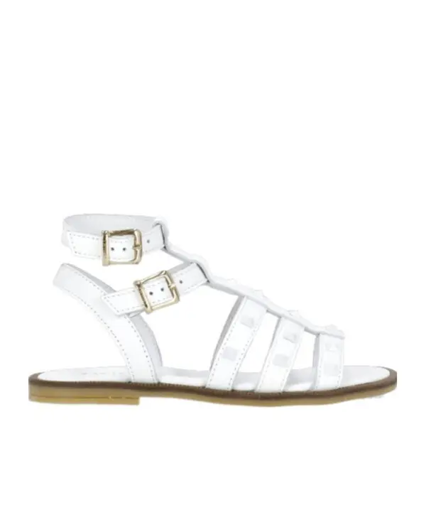 TWINSET Stud-embellished Leather Sandals - White