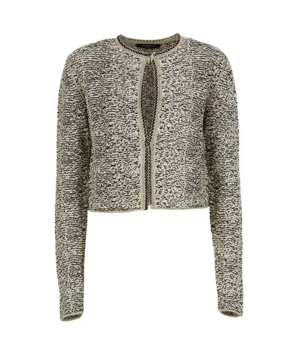 Fabiana Filippi Long-sleeved Knitted Cardigan - Black/white