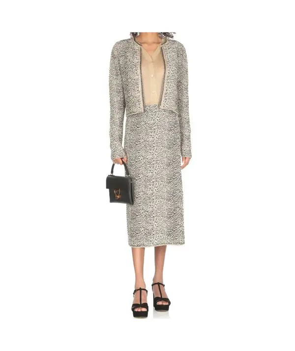 Fabiana Filippi Long-sleeved Knitted Cardigan - Black/white