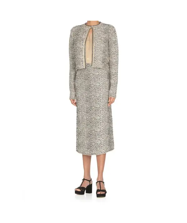 Fabiana Filippi Long-sleeved Knitted Cardigan - Black/white