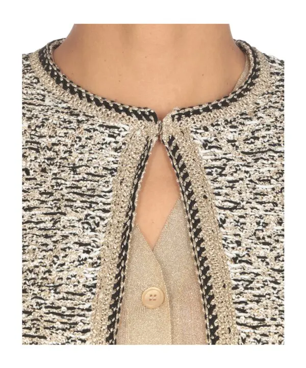 Fabiana Filippi Long-sleeved Knitted Cardigan - Black/white