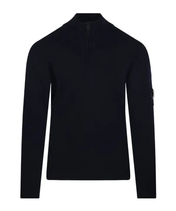 C.P. COMPANY Lens Detailed Half-zip Knit Jumper