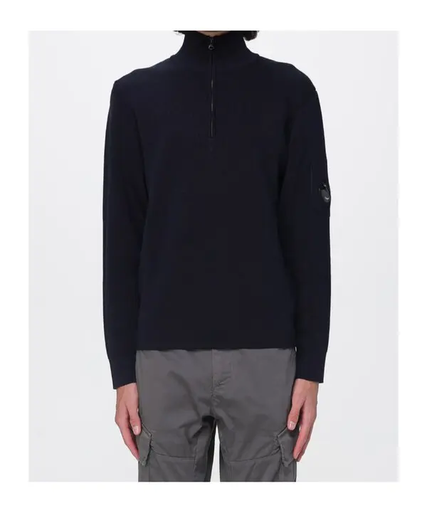 C.P. COMPANY Lens Detailed Half-zip Knit Jumper