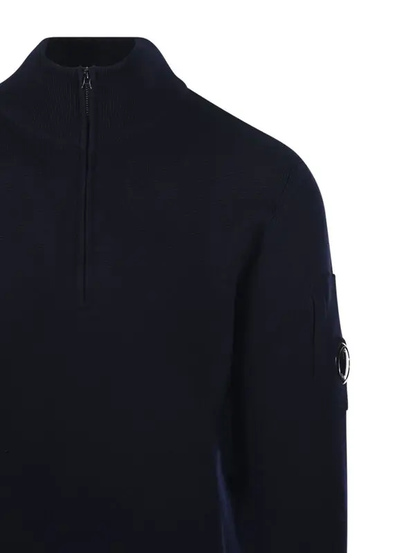 C.P. COMPANY Lens Detailed Half-zip Knit Jumper