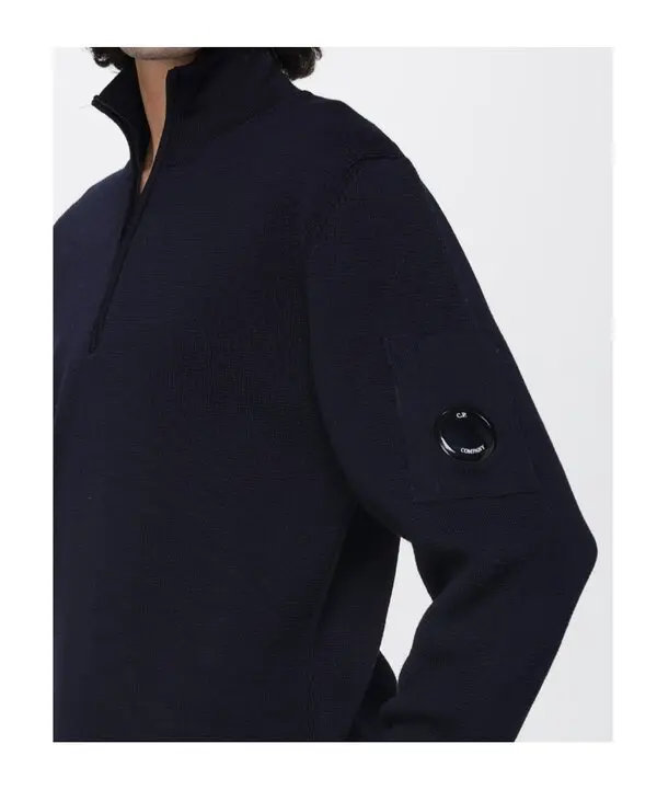 C.P. COMPANY Lens Detailed Half-zip Knit Jumper