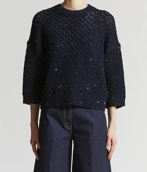 Peserico Sequin-embellished Wool Sweater