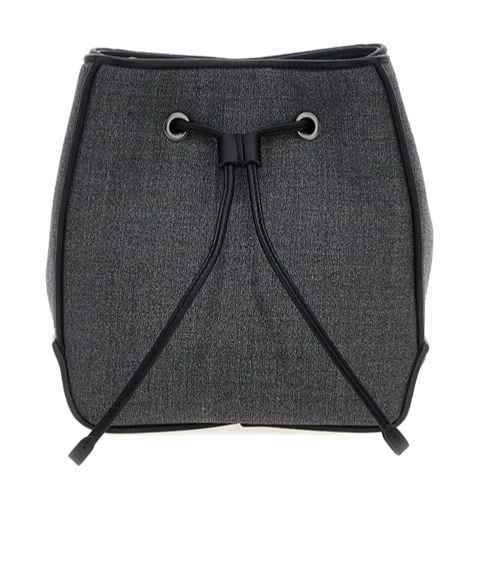 Brunello Cucinelli Monile Drawstring Bucket Bag - Grey
