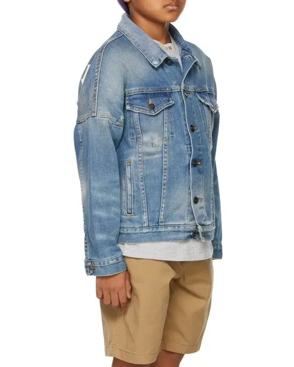 Palm Angels Logo Over Denim Jacket White