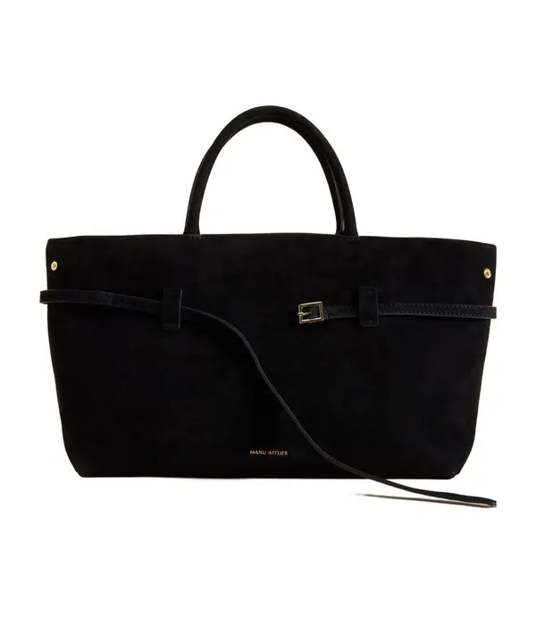 Manu Atelier Buckle Detailed Top Handle Bag - Black