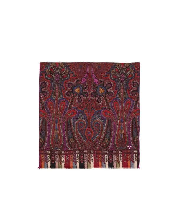 Valentino Garavani Paisley-pattern Fringed Scarf