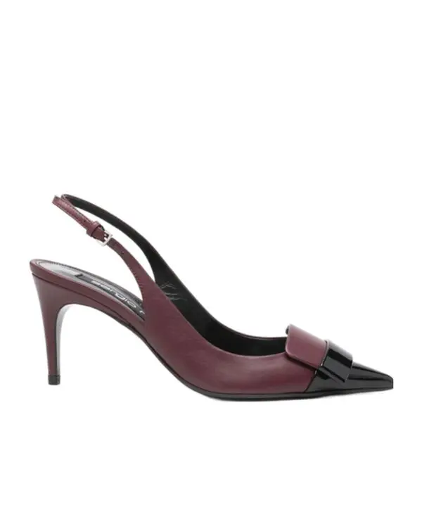 SERGIO ROSSI Pointed High-heeled Sandals - Bordeaux Red