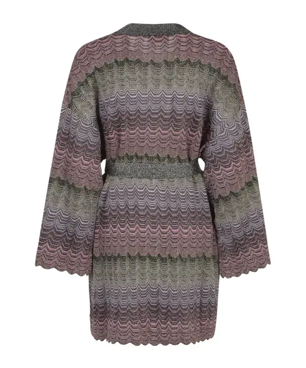 Missoni Zigzag Greek Pattern Belted Cardigan