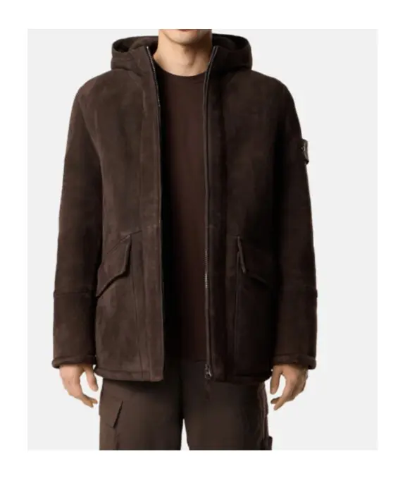 Stone Island Hooded Zip-up Jacket With Flap Pockets And Logo Badge