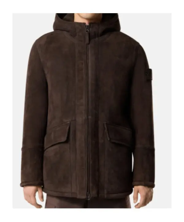 Stone Island Hooded Zip-up Jacket With Flap Pockets And Logo Badge