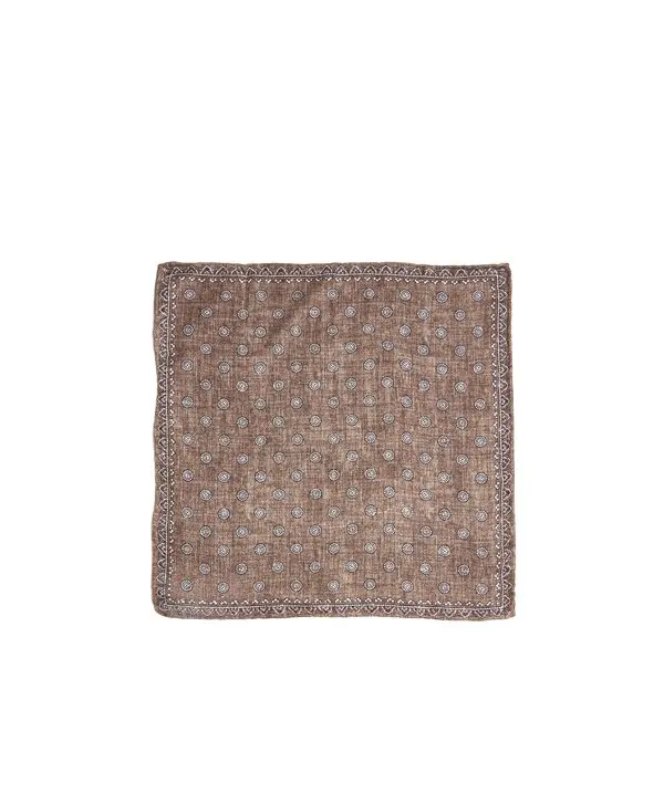 Brunello Cucinelli Geometric-printed Finished Edge Pocket Square - Brown