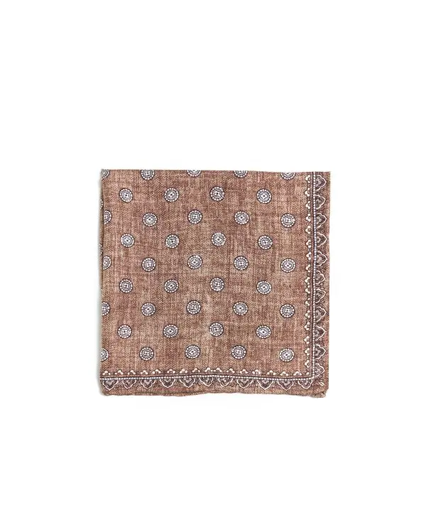 Brunello Cucinelli Geometric-printed Finished Edge Pocket Square