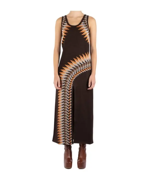 Rabanne Graphic Printed Sleeveless Maxi Dress - Multicolor