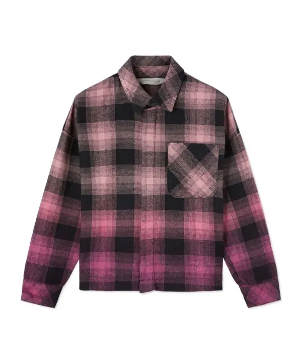 Palm Angels Gradient-effect Flannel Overshirt - Pink/color