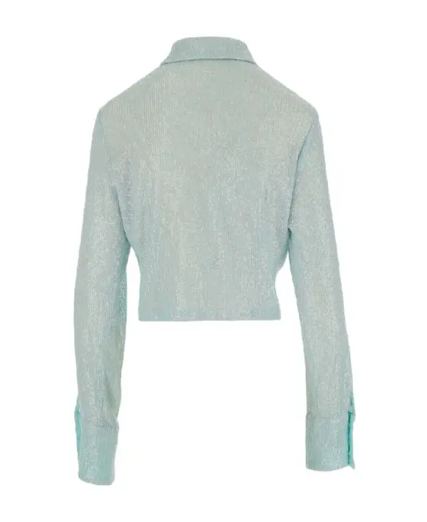 ROTATE BY BIRGER CHRISTENSEN Sequin-trimmed Button-down Shirt