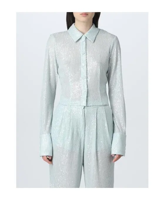 ROTATE BY BIRGER CHRISTENSEN Sequin-trimmed Button-down Shirt - No