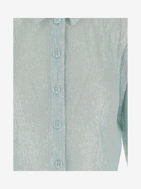 ROTATE BY BIRGER CHRISTENSEN Sequin-trimmed Button-down Shirt - No