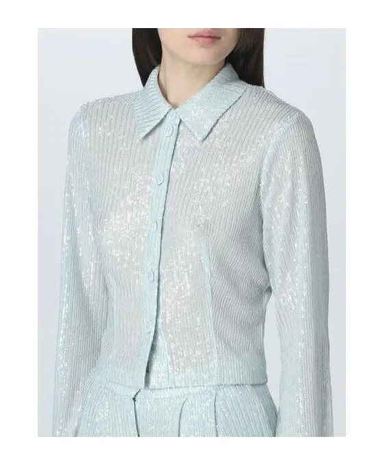 ROTATE BY BIRGER CHRISTENSEN Sequin-trimmed Button-down Shirt - No