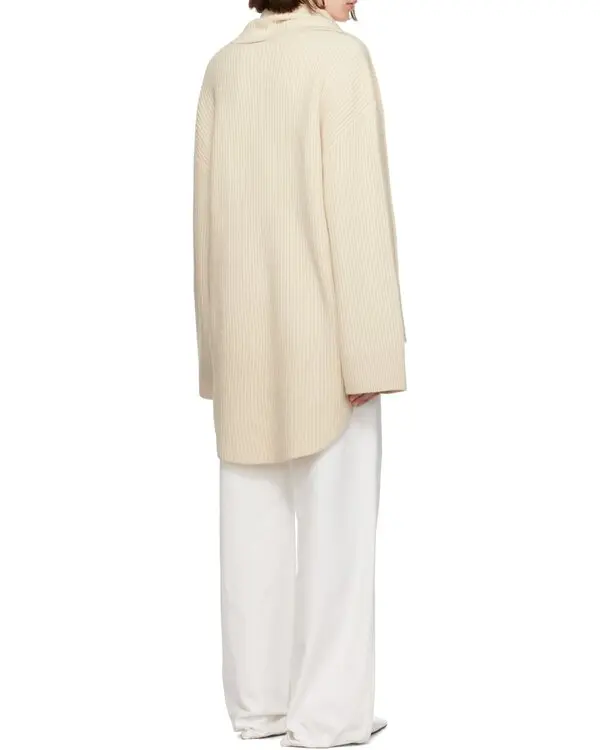 TOTEME Attached-scarf Ribbed-knit Sweater