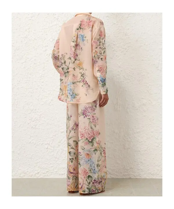 Zimmermann Halliday Relaxed Shirt With Asymmetrical Prints