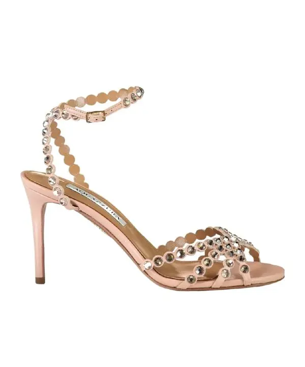 AQUAZZURA Agave-colored Leather Sandals - Pink