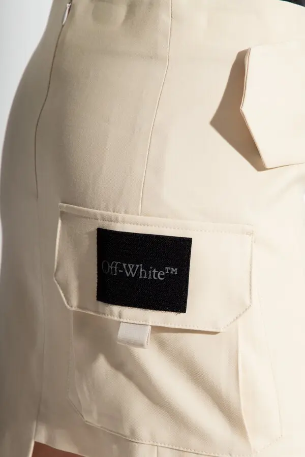 Off-White Asymmetric Wool Mini Skirt