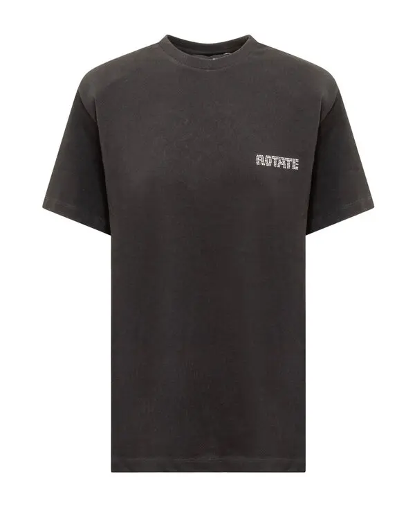 ROTATE BY BIRGER CHRISTENSEN Logo-print Organic Cotton T-shirt - Black