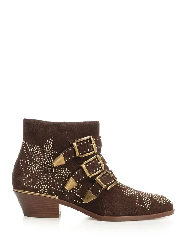 Chloé Susan Stud Detailed Buckled Boots