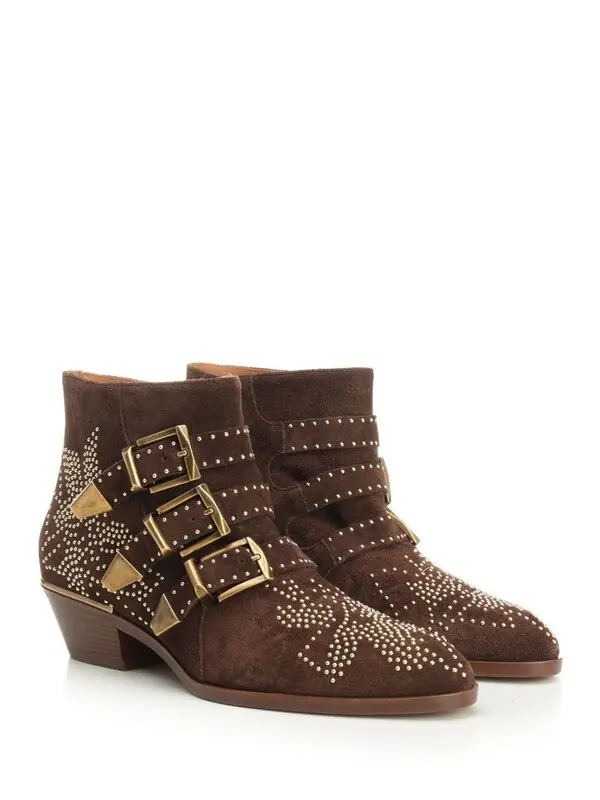 Chloé Susan Stud Detailed Buckled Boots