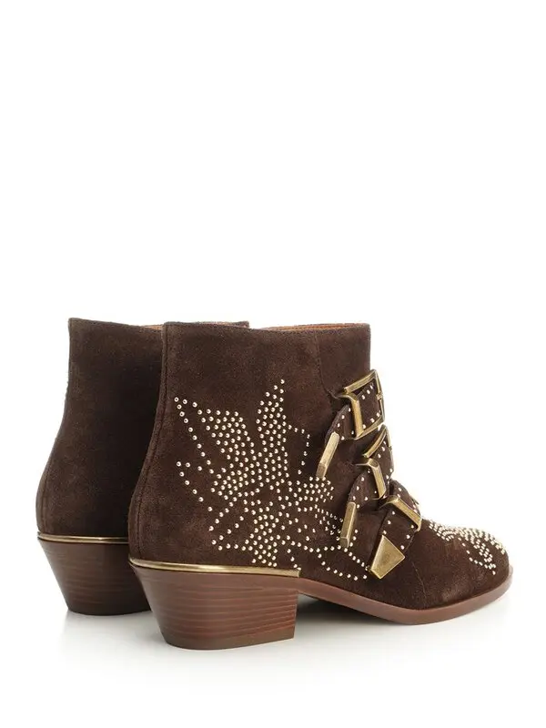 Chloé Susan Stud Detailed Buckled Boots