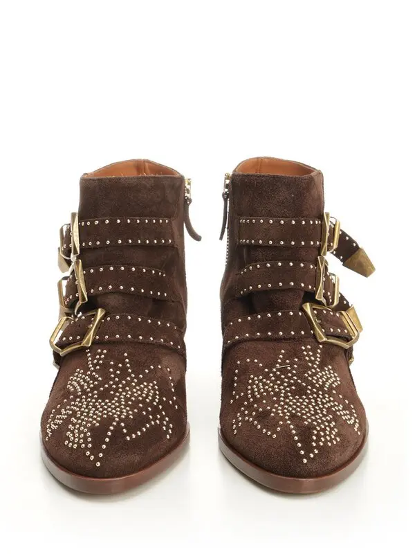 Chloé Susan Stud Detailed Buckled Boots