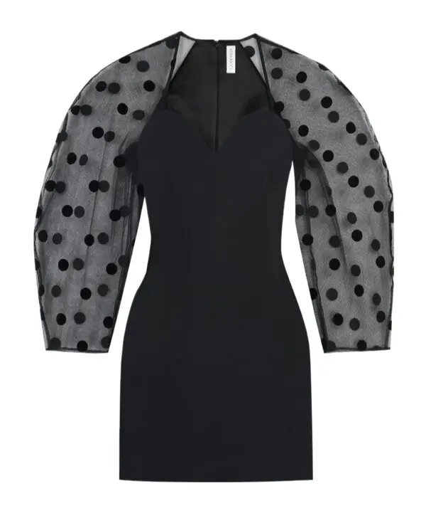 Nina Ricci Balloon Sleeve Polka Dot Dress