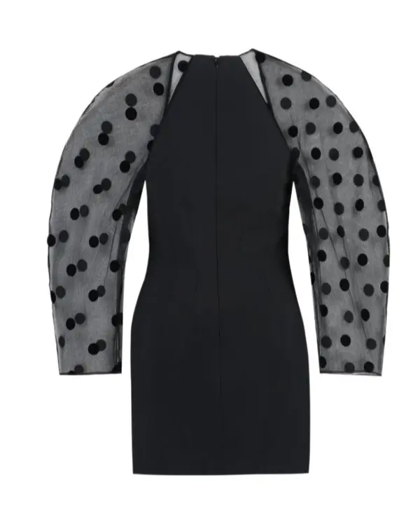 Nina Ricci Balloon Sleeve Polka Dot Dress