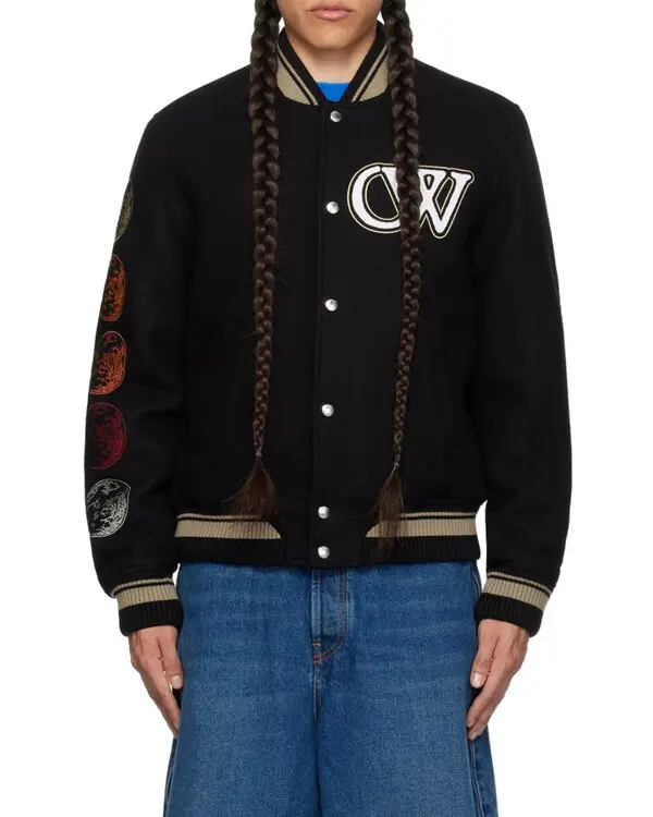 Off-White Logo Detailed Bomber Jacket