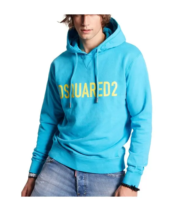 Dsquared2 Logo-print Cotton Hoodie - Blue
