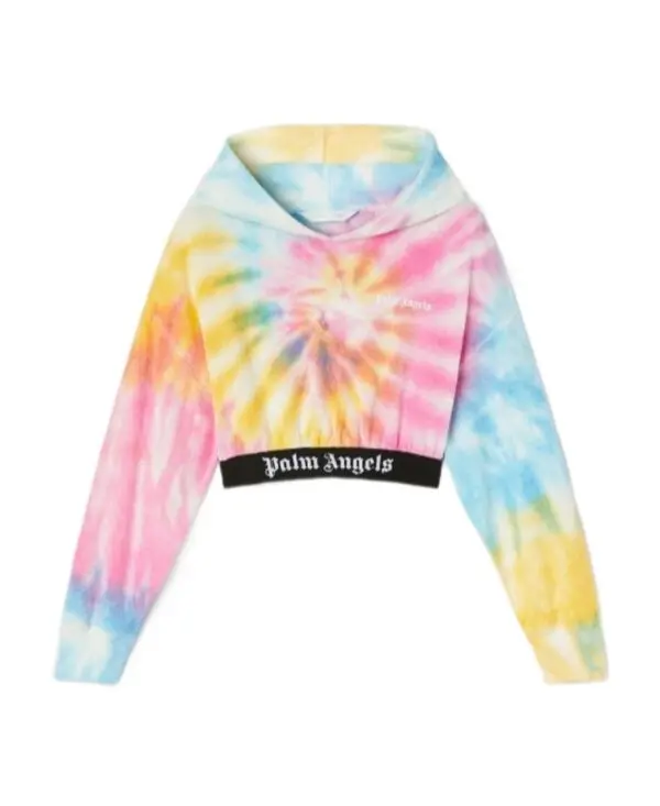 Palm Angels Cropped Tie-dye Hoodie