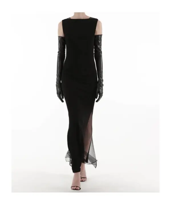 Helmut Lang Sheer-panelled Sleeveless Maxi Dress