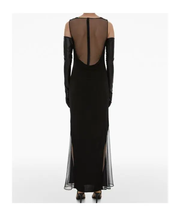 Helmut Lang Sheer-panelled Sleeveless Maxi Dress