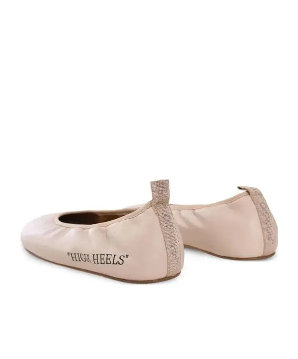 Off-White High Heels Ballerina Shoes