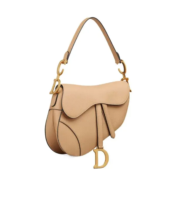 Dior Saddle Bag With Strap - Biscuit