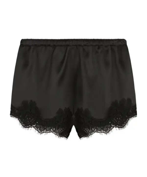 Dolce & Gabbana Lace-detailing Satin-finish Briefs - Black