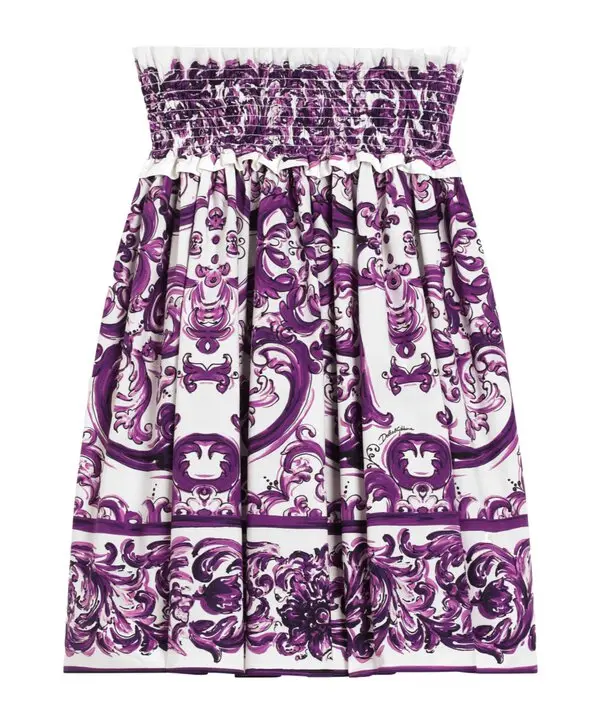 Dolce & Gabbana Majolica-print Poplin Skirt - Multicolor